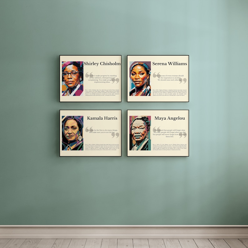 10 Iconic Black Women Poster, 10 Inspirational Black Women Poster ...