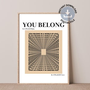 Diversity and Inclusion Poster, You Belong in A World of Love ...