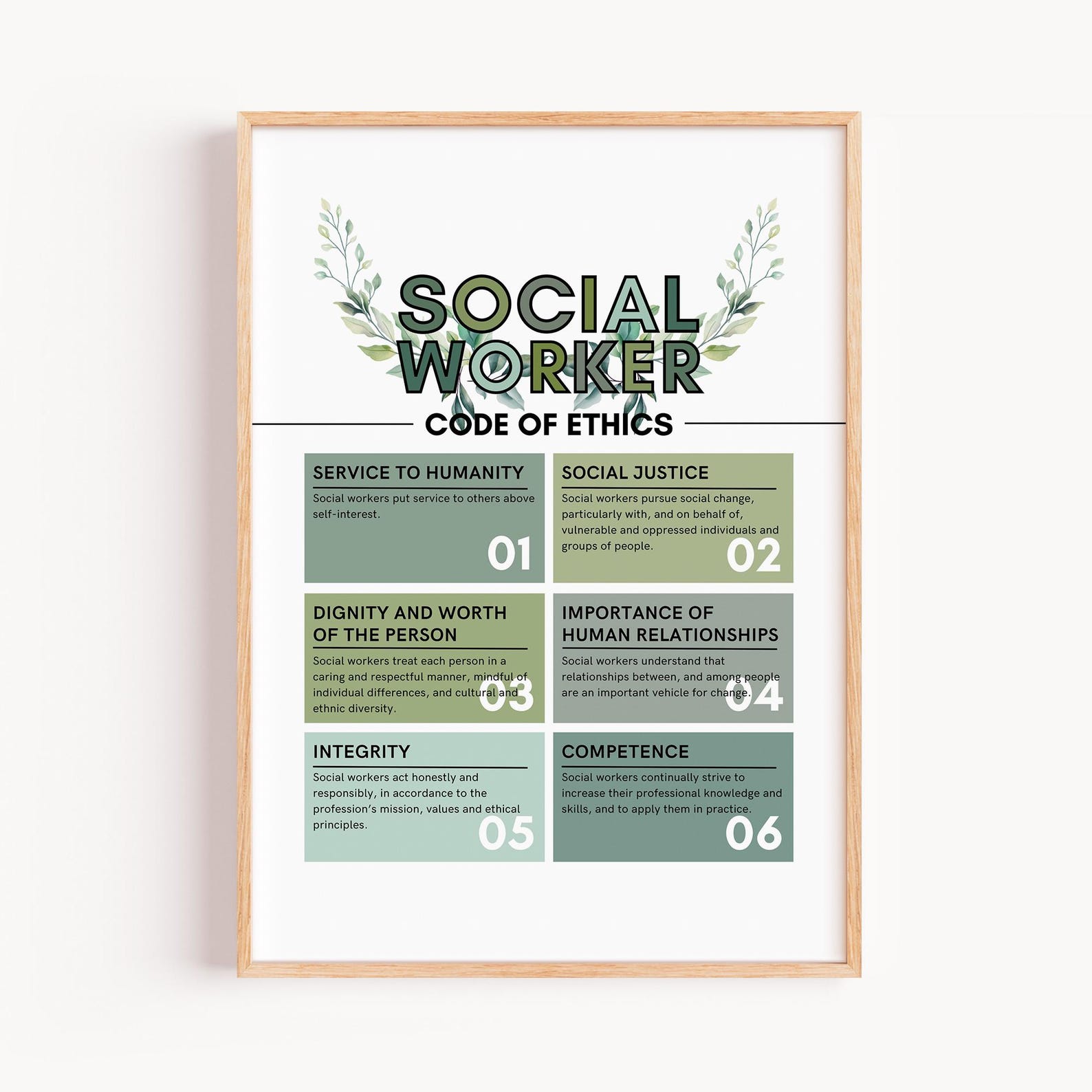 Social Worker Code of Ethics, Social Work Values, Case Manager Gifts ...
