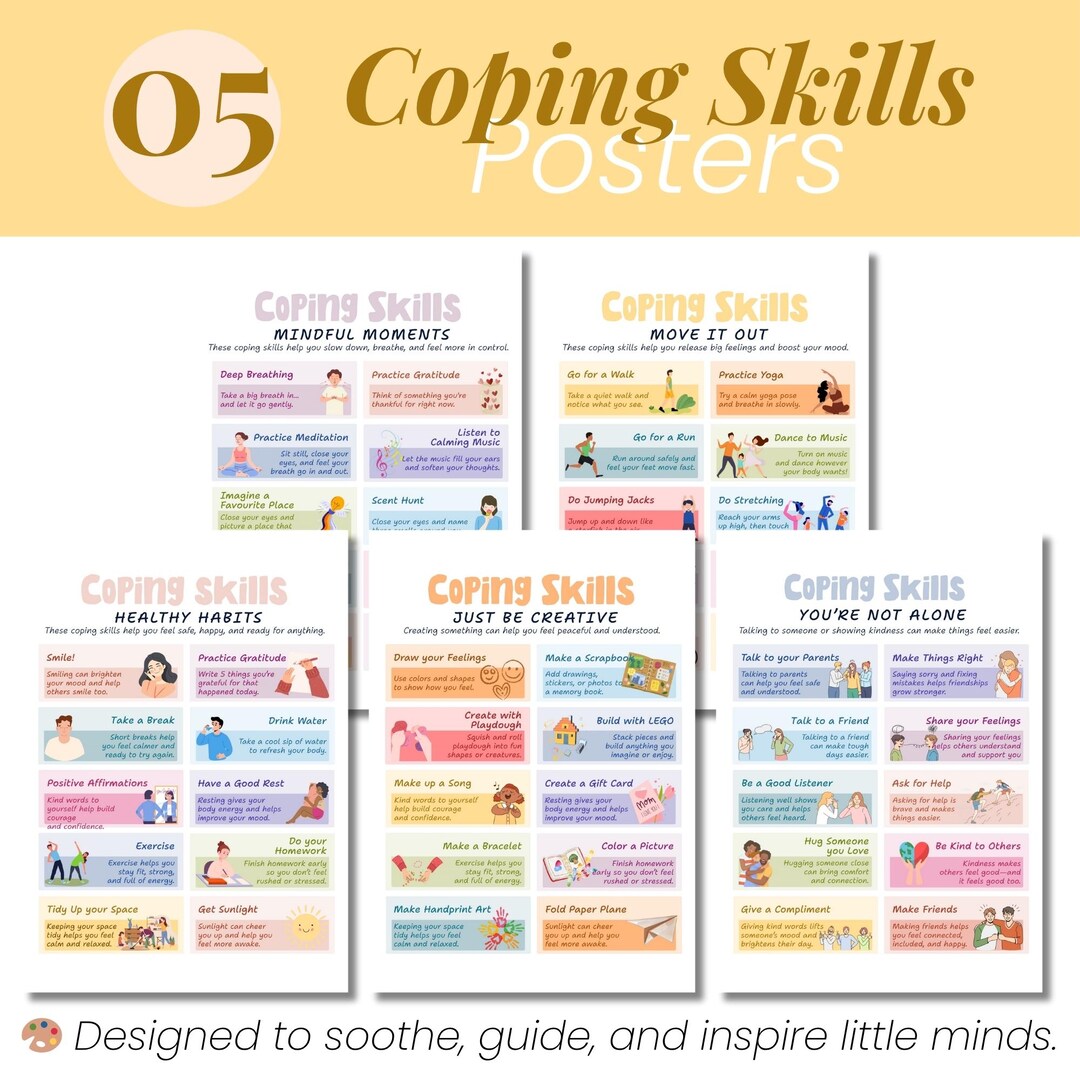Healthy Coping Skills Poster, Growth Mindset Poster for Classroom ...