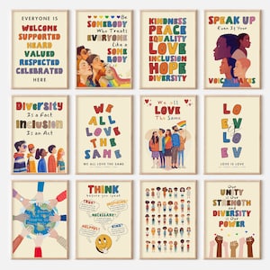 Inclusion Bulletin Board, DEIB Poster Set, Diversity Classroom Posters ...