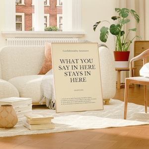 What You Say in Here Stays in Here Sign, Confidentiality Poster, School ...