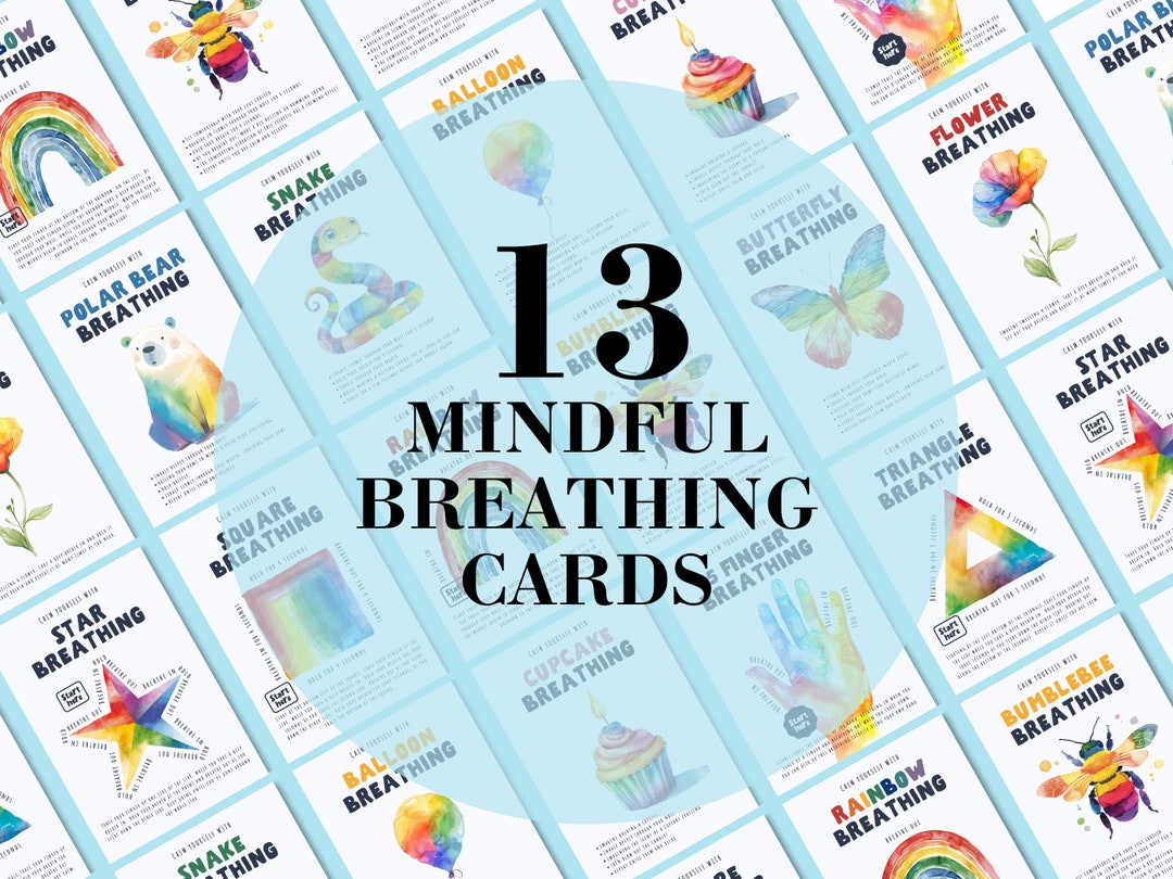 Mindful Breathing Cards, Calming Corner Activities, Anxiety Relief ...
