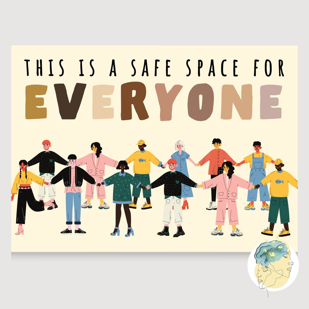 This is A Safe Space, Calming Corner Poster, Equality Print, Safe Space ...