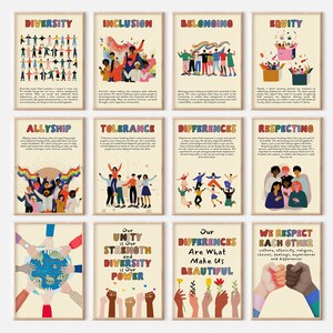 Inclusion Bulletin Board, DEIB Poster Set, Diversity Classroom Posters ...