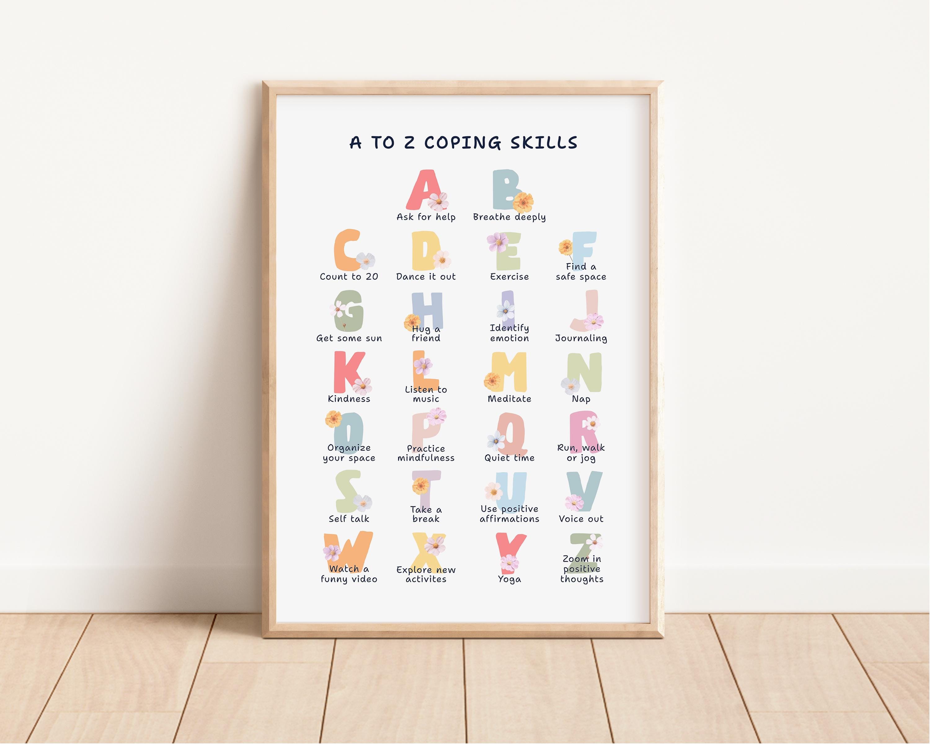 Coping Skills Poster, Alphabet Poster Printable, ABC Chart, School ...