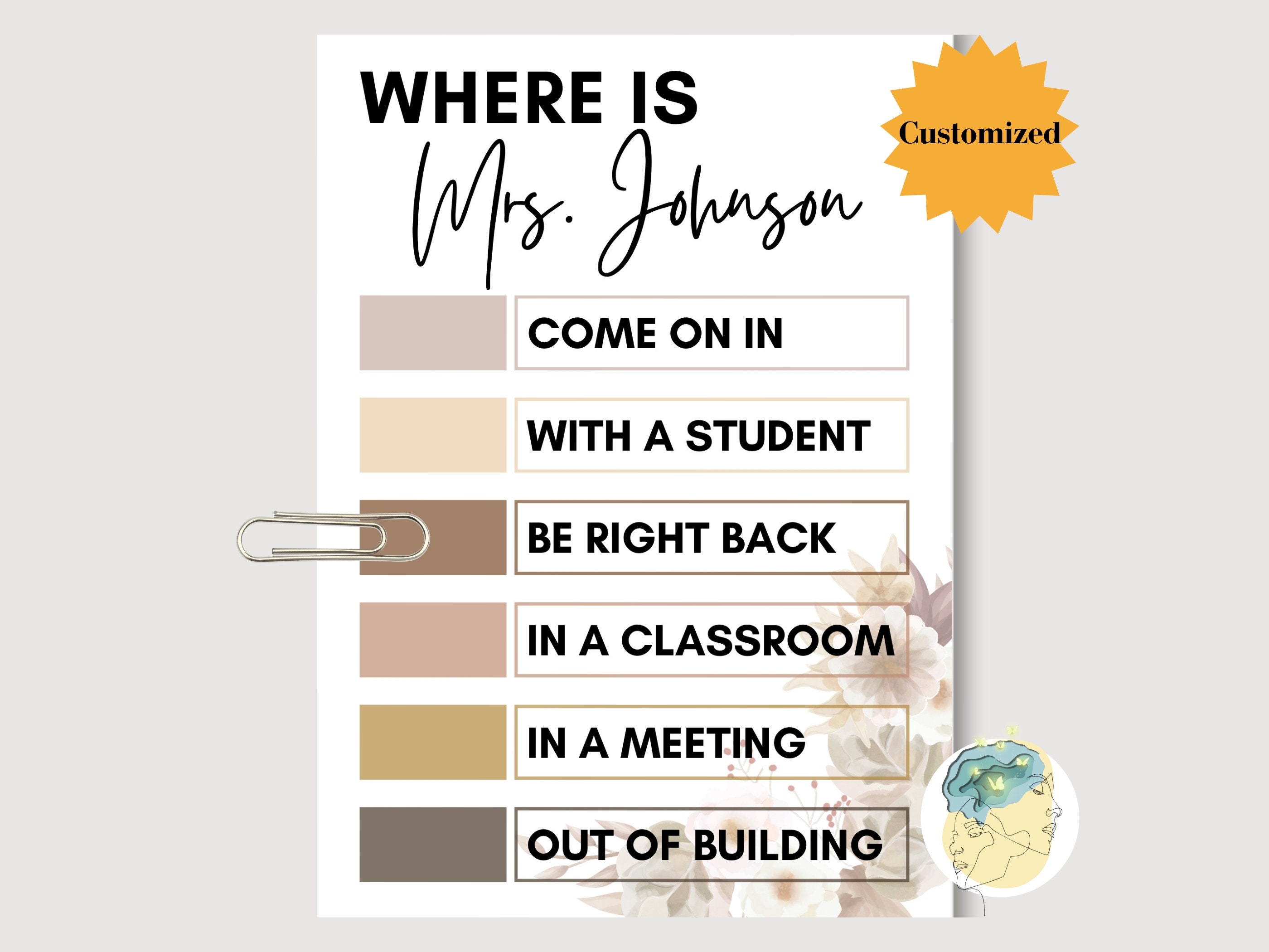 Personalized Teacher Door Sign, Where is the Social Worker, School ...