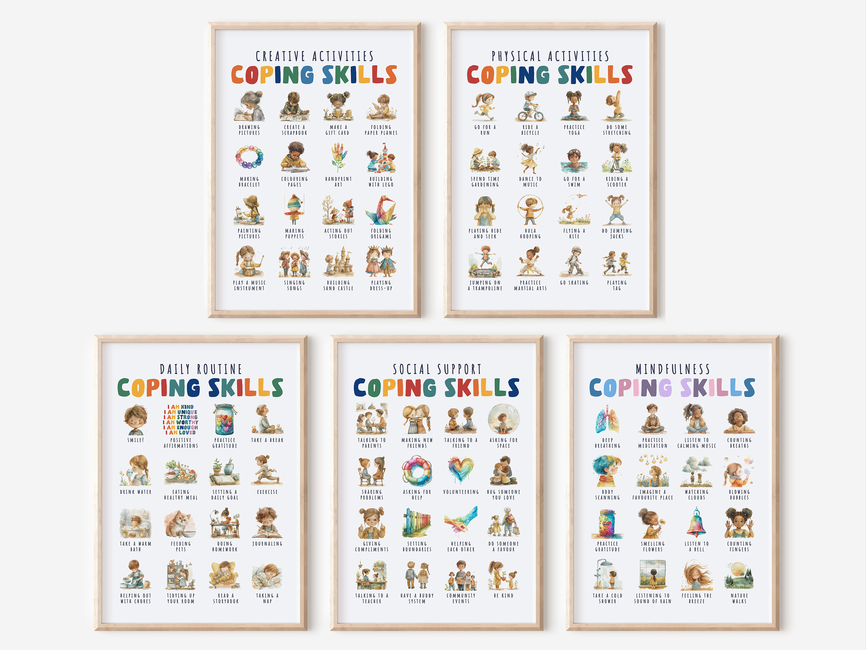 Coping Skills Poster, Emotional Regulation for Kids Adults, Calming ...