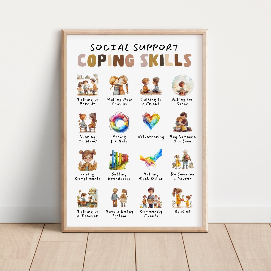 Healthy Coping Skills Poster Calm Down Corner Social Emotional Learning ...
