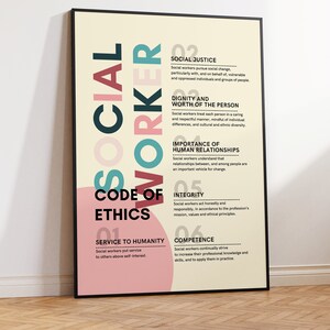 Social Worker Code of Ethics Prints, Social Work Values, NASW Code of ...
