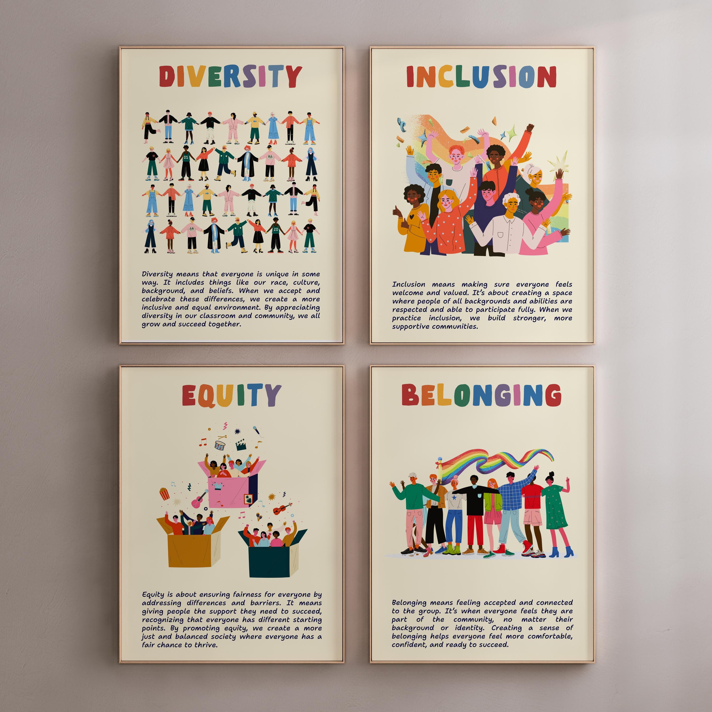 Inclusion Bulletin Board, DEIB Poster Set, Diversity Classroom Posters ...