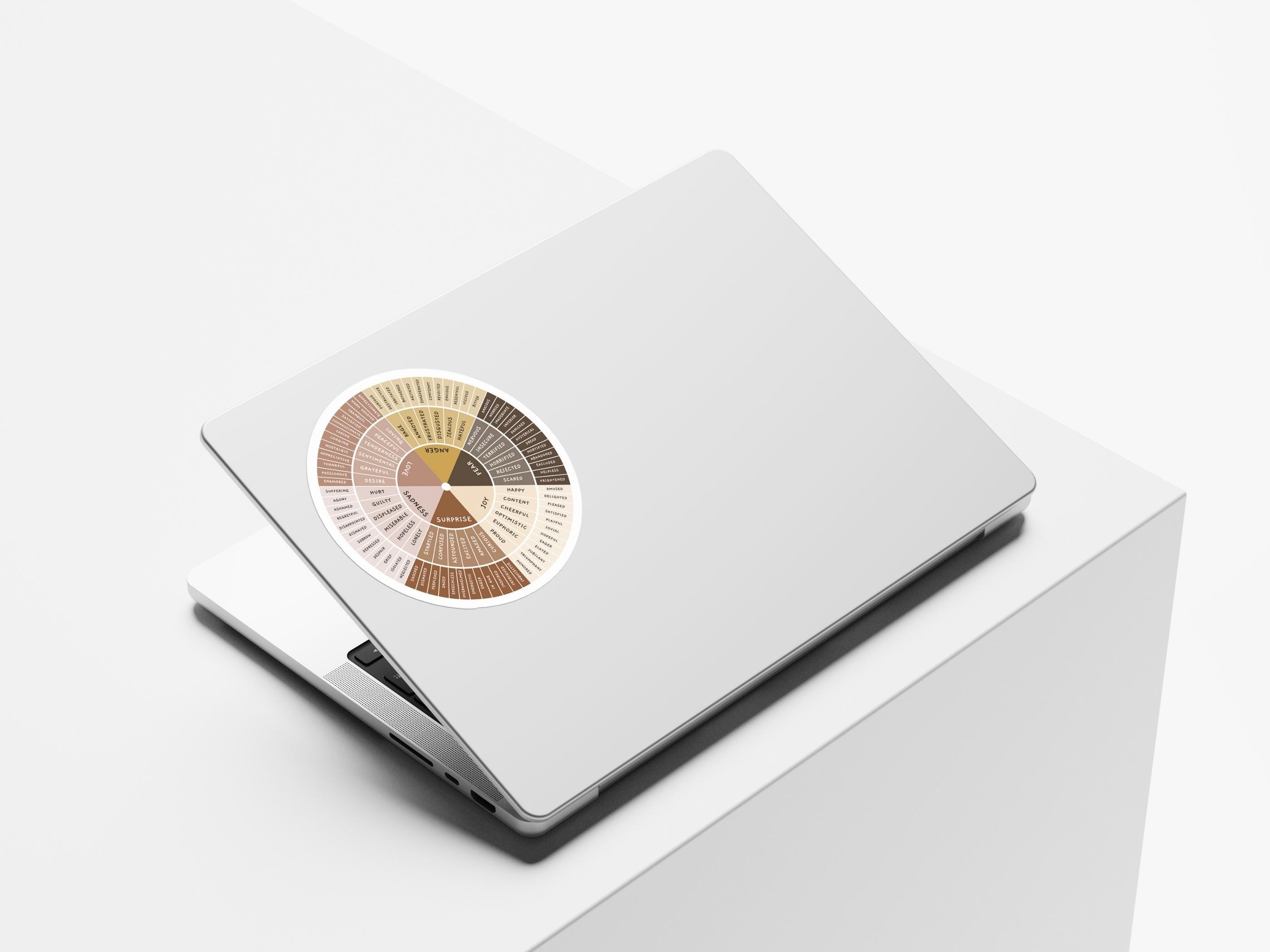 Emotion Wheel Sticker, Vinyl Stickers, Mental Health Vinyl Sticker ...