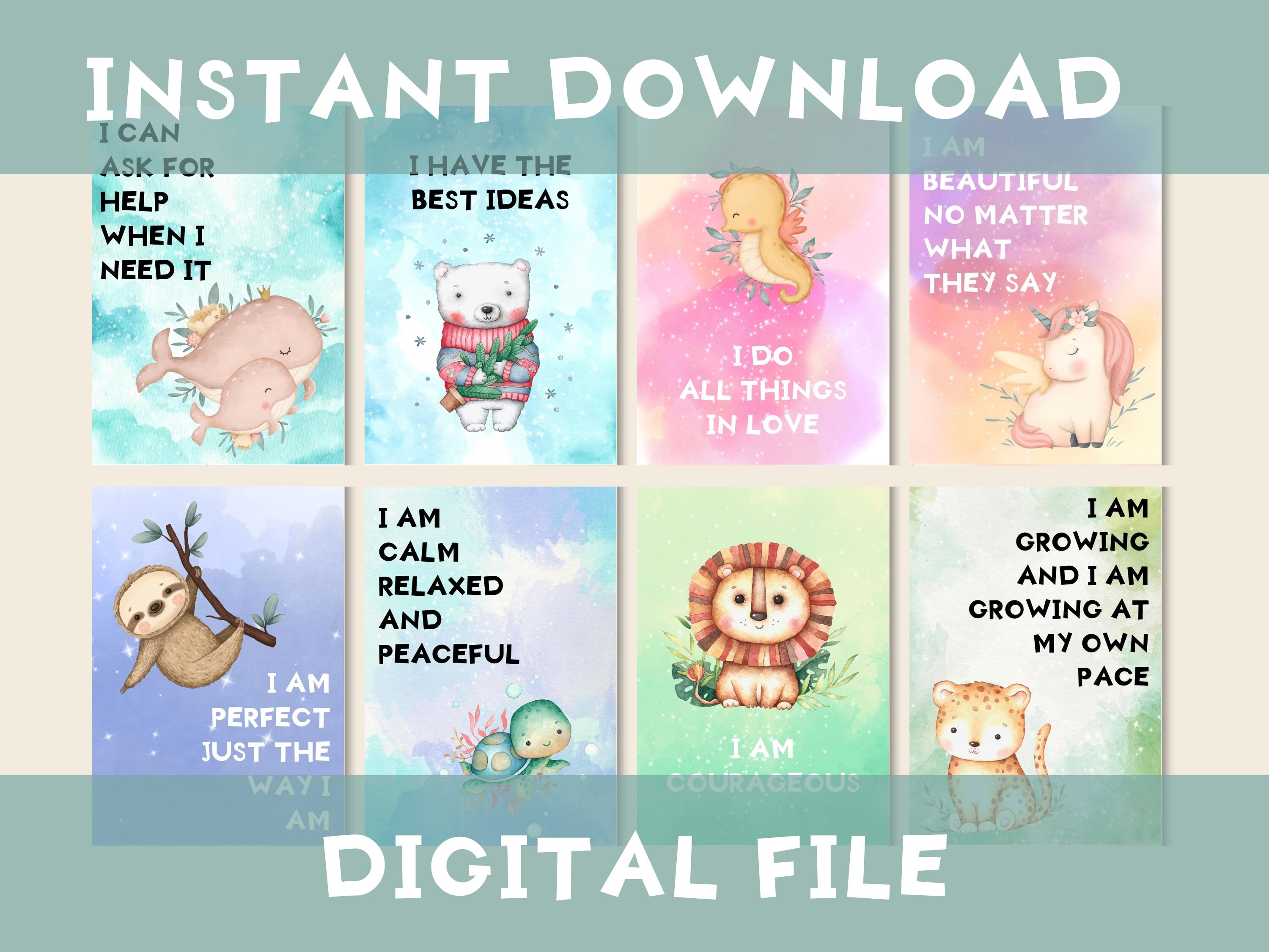 40 Affirmation Cards for Kids, Encouragement Cards, Positive ...