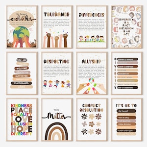 35 Diversity Poster Set, Inclusive Posters, Inclusive Classroom Poster ...