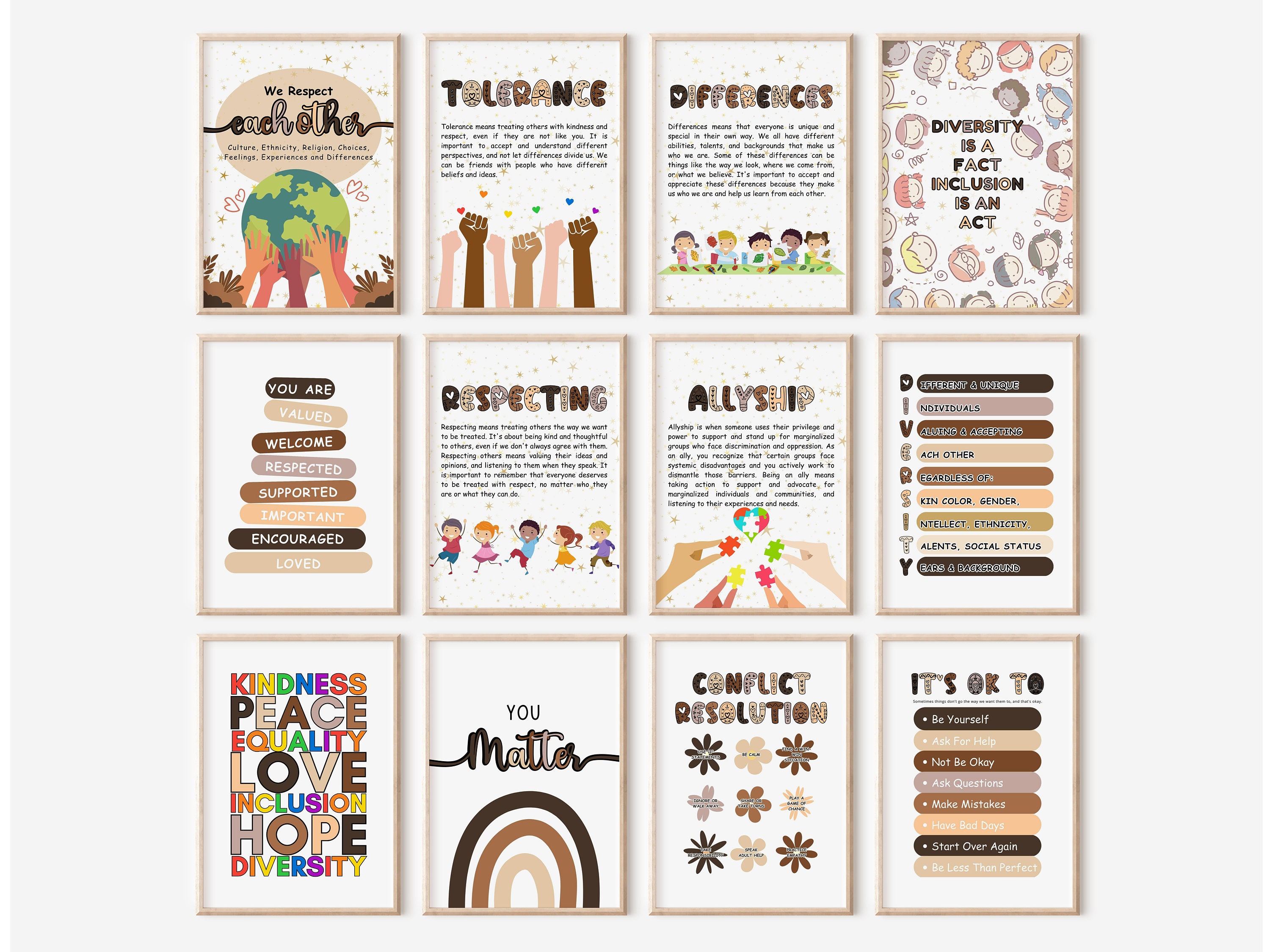 35 Diversity Poster Set, Inclusive Posters, Inclusive Classroom Poster ...