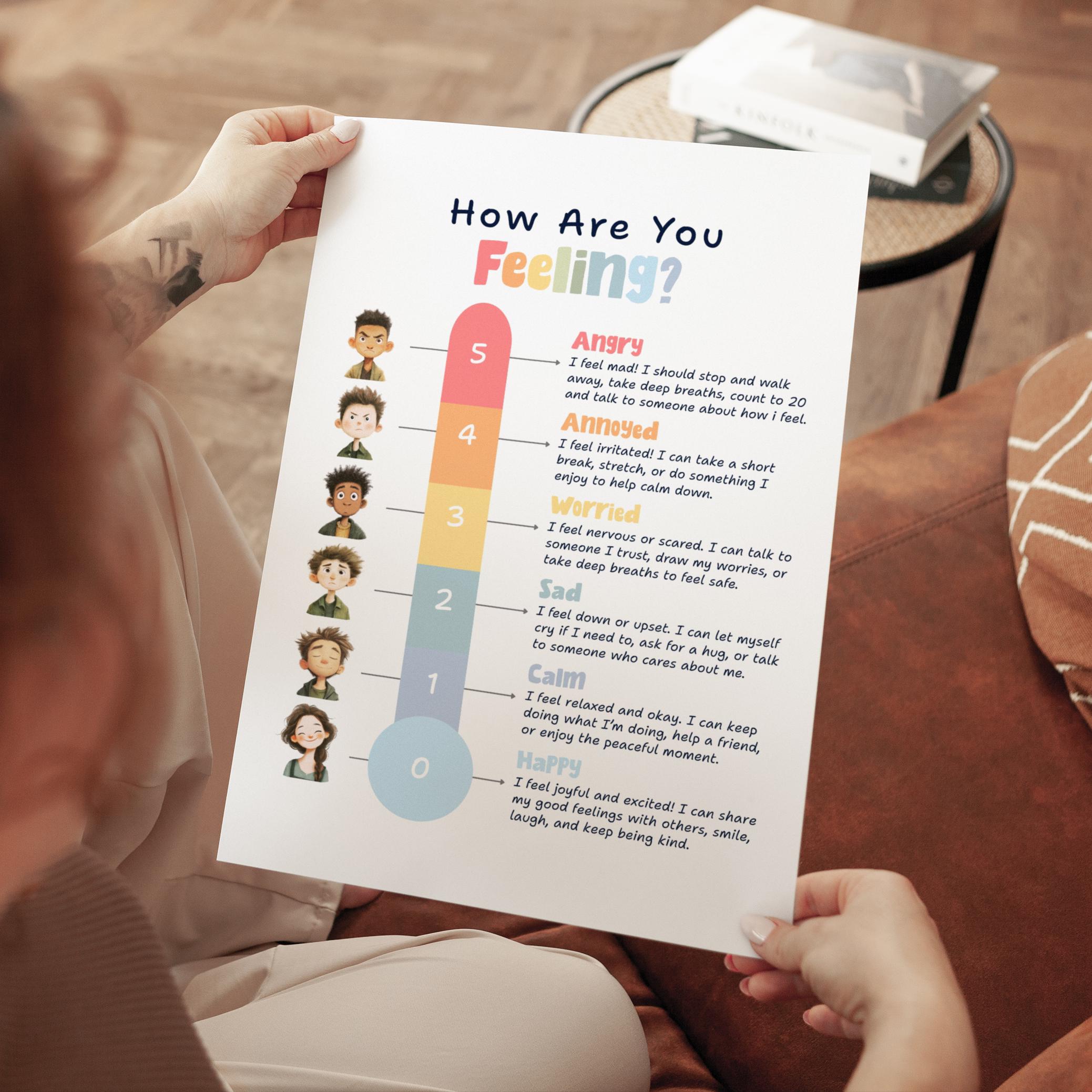Rainbow Feelings Thermometer, Coping Skills, Calm Down Corner, Feelings ...