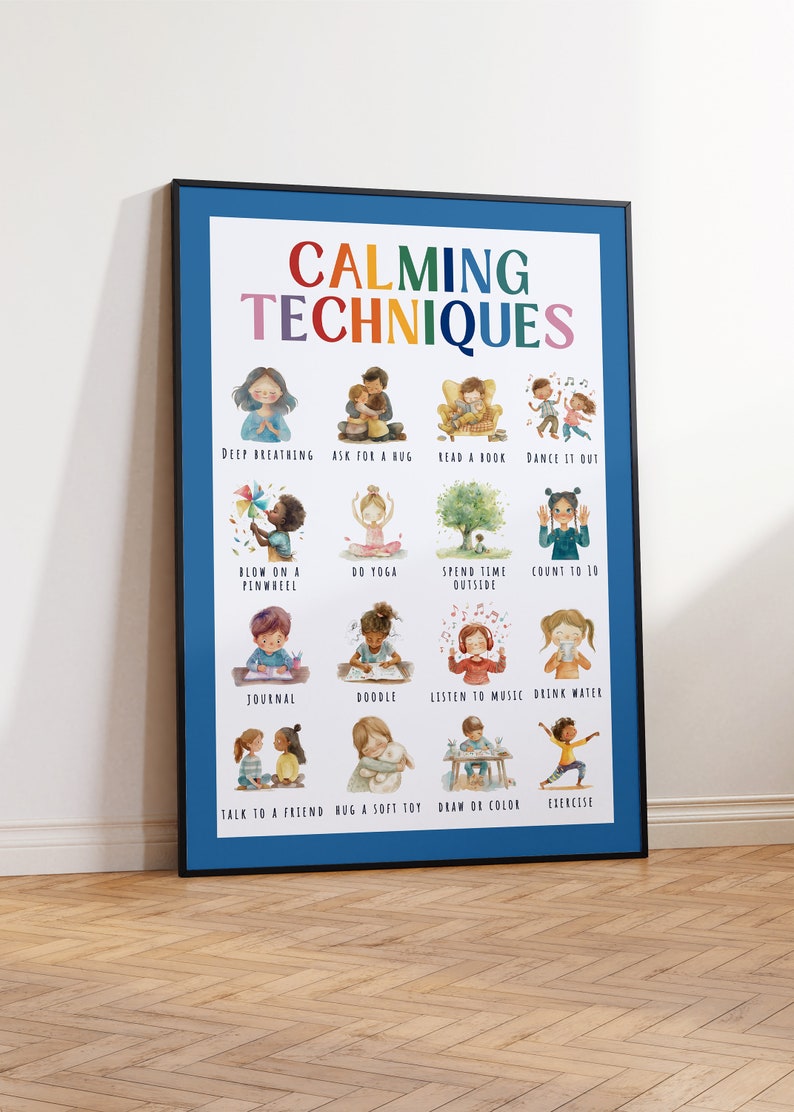 Calming Techniques Poster Toddler, Calm Down Strategies, Coping Skills ...
