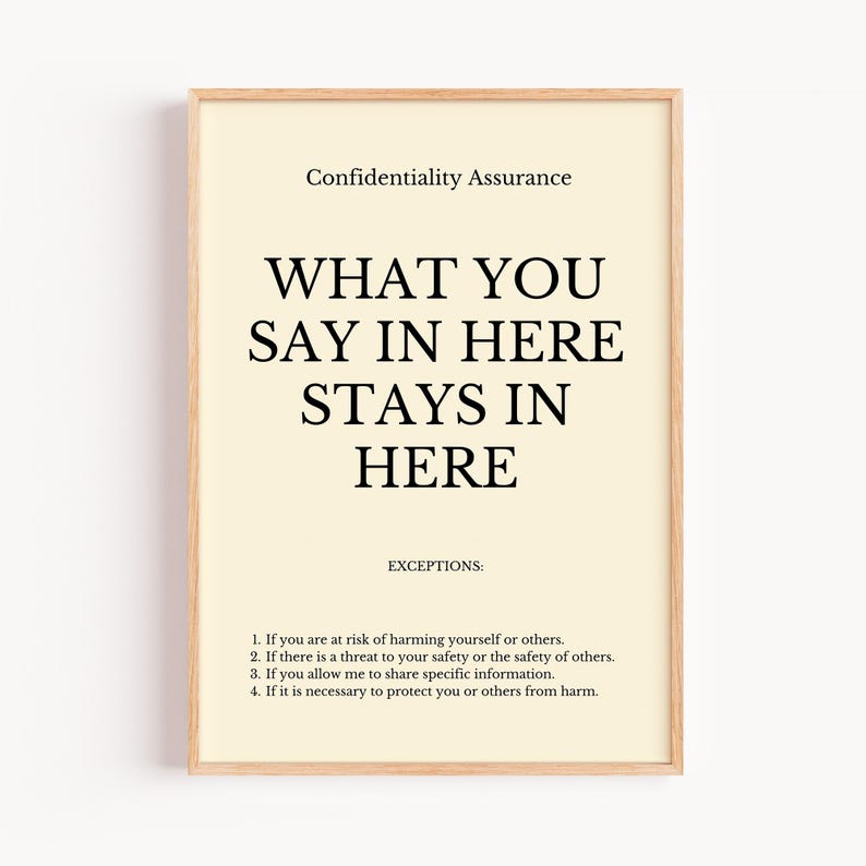 What You Say in Here Stays in Here Sign, Confidentiality Poster, School ...