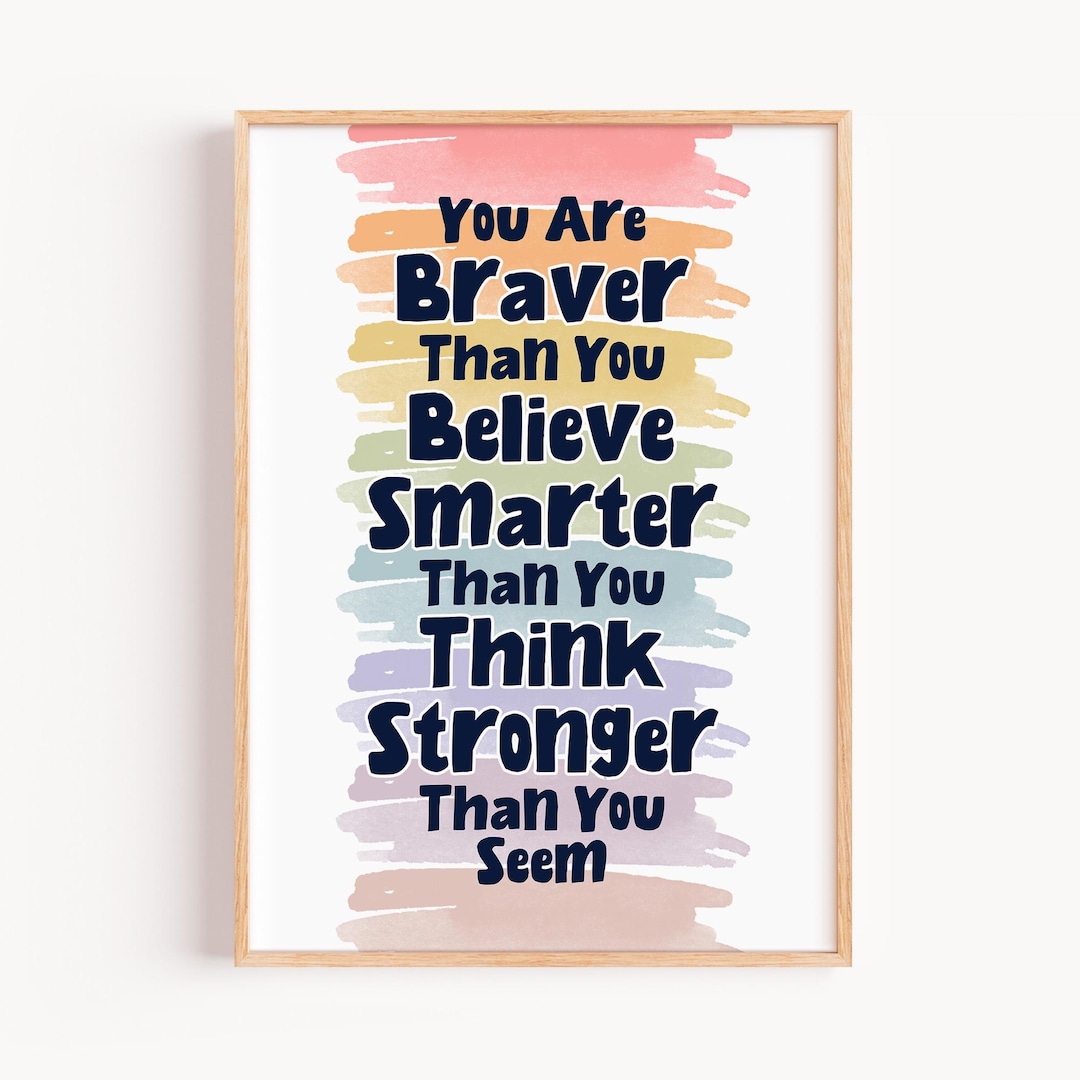 You Are Braver Than You Believe Poster, Nursery Printable Art ...