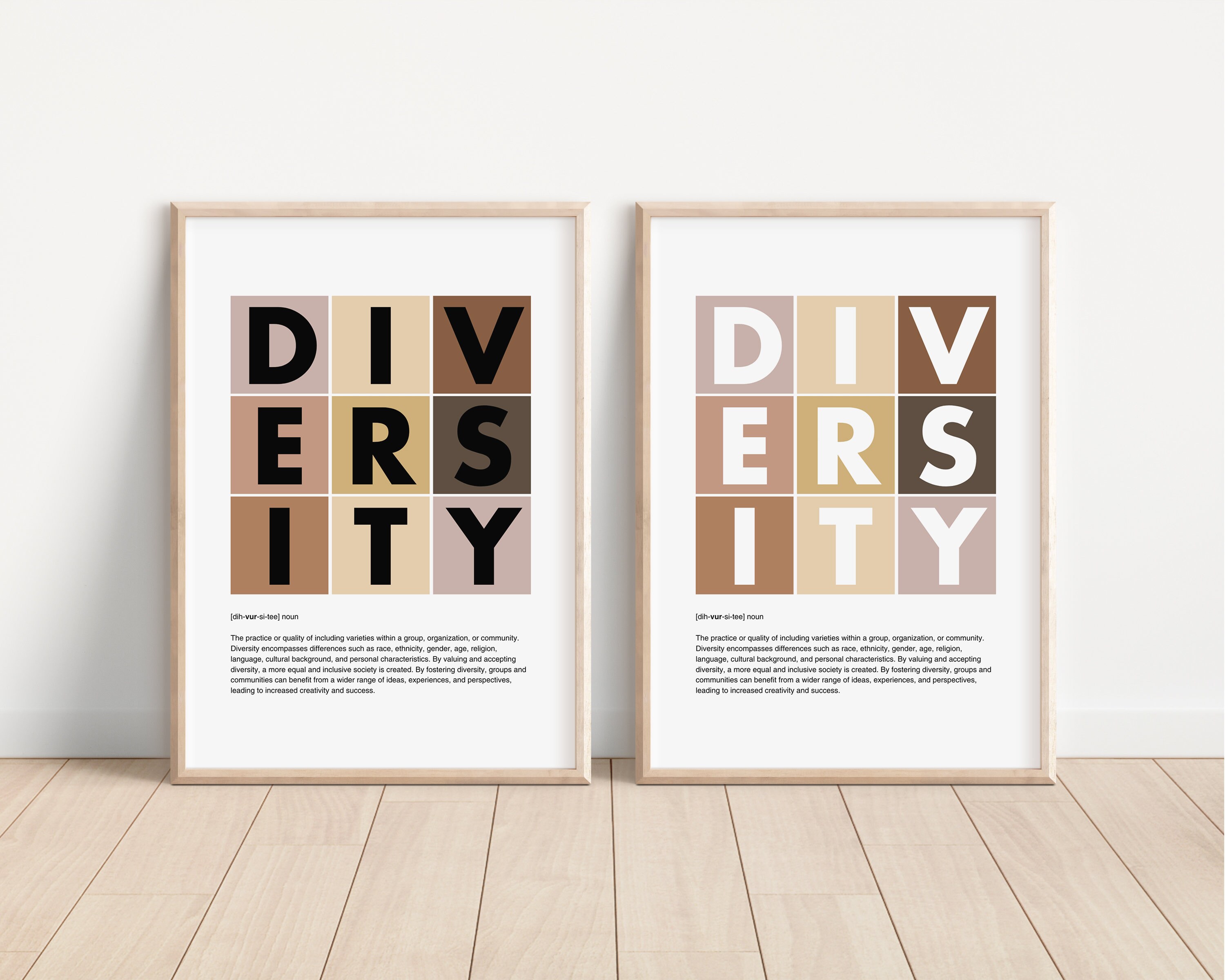 Set of 4 Diversity Definition Poster, DEIB Poster, Diversity, Equity ...
