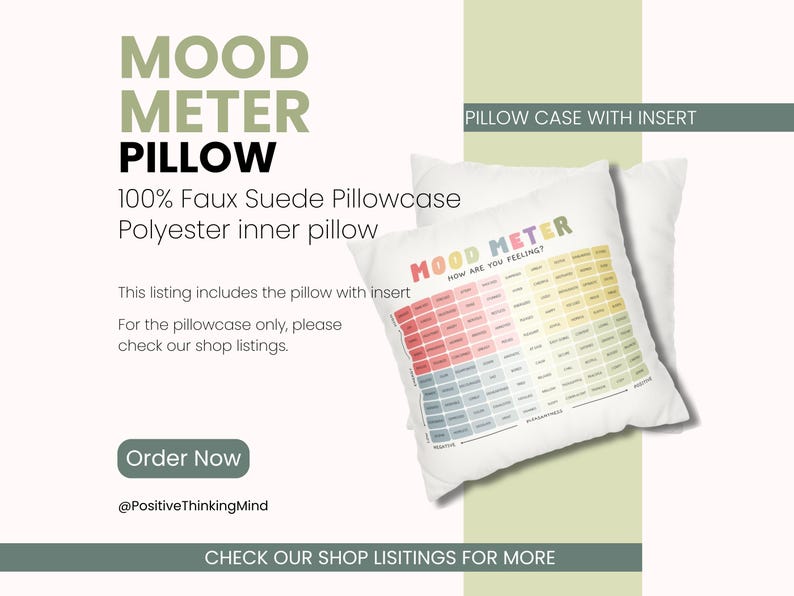 Therapy Office Pillow, Mood Meter and Coping Skills, Kids Mood Board ...