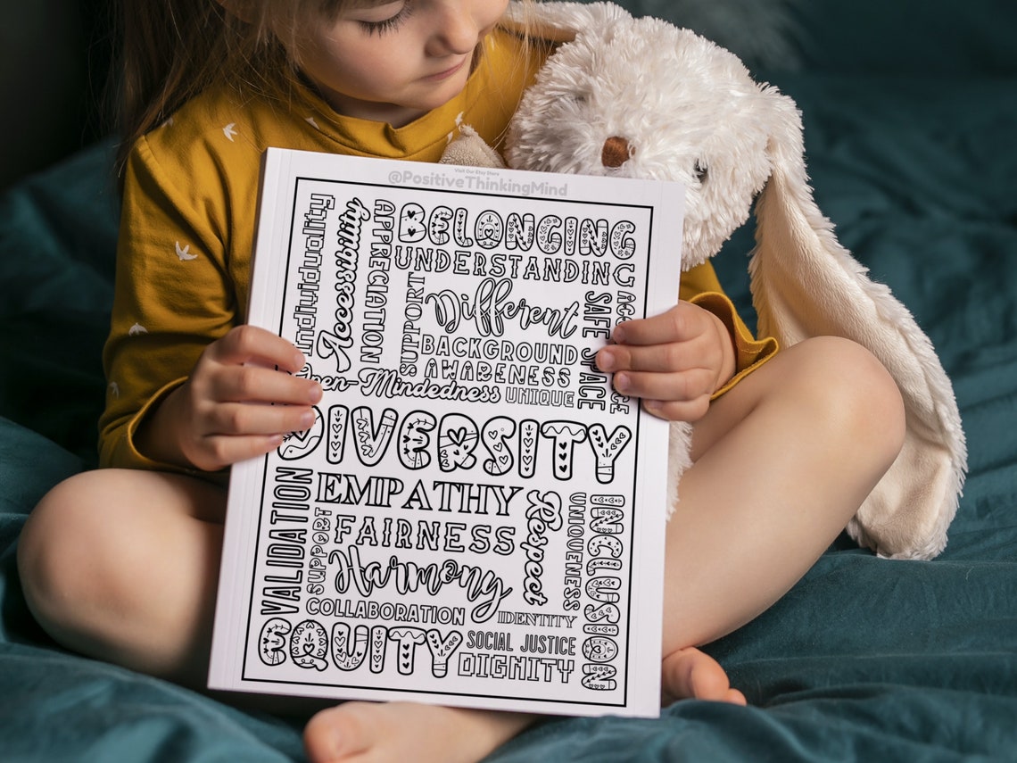 Inclusive & Affirmative Kids Coloring Pages 15 Digital Printable Sheets ...