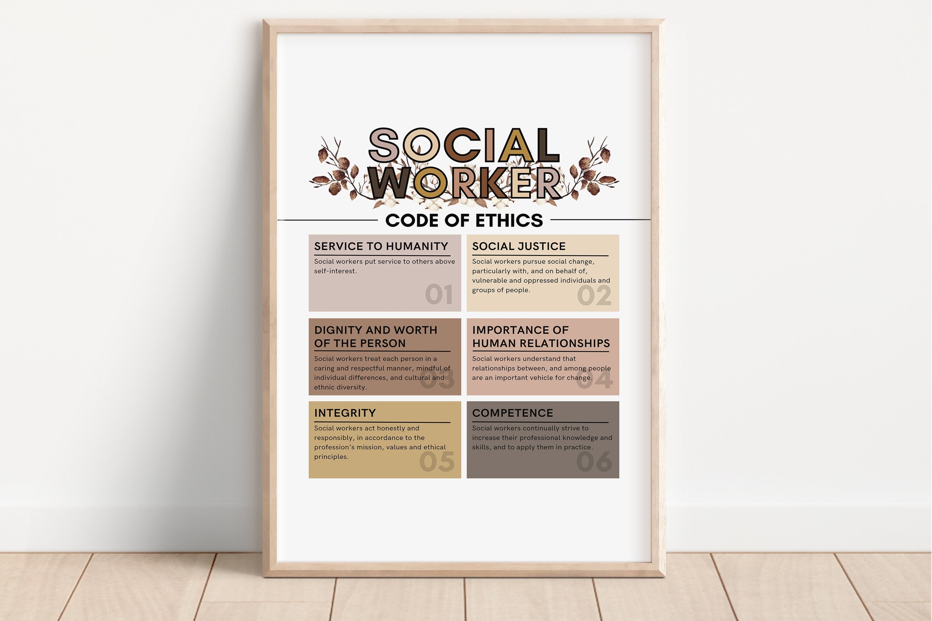 Social Worker Code of Ethics Social Work Values NASW Code of - Etsy