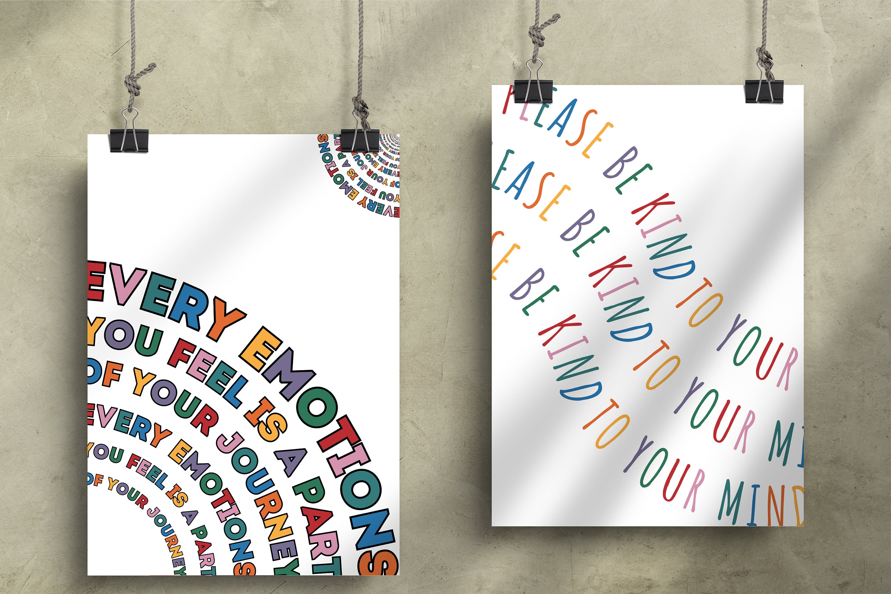 Set of 8 Retro Mental Health Posters, School Counseling Posters ...