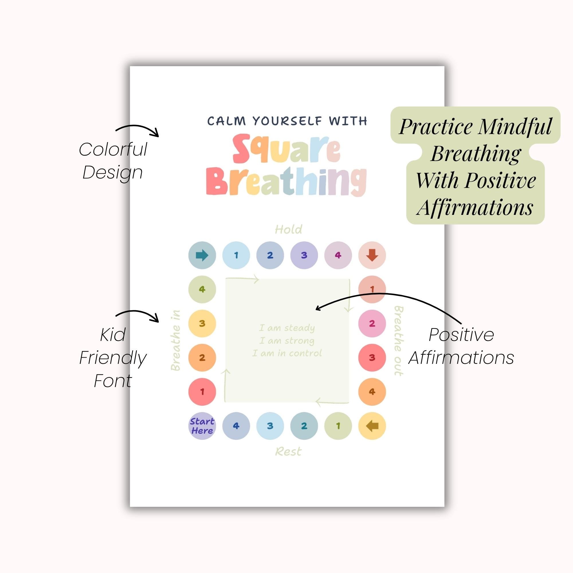 Mindful Breathing Flashcards for Kids, Mindfulness Breathing Cards ...