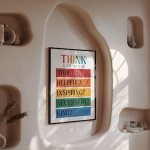 THINK Poster, Think Before You Speak Poster, Classroom Poster ...