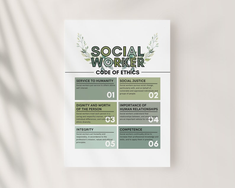 Social Worker Code of Ethics, Social Work Values, NASW Code of Ethics ...