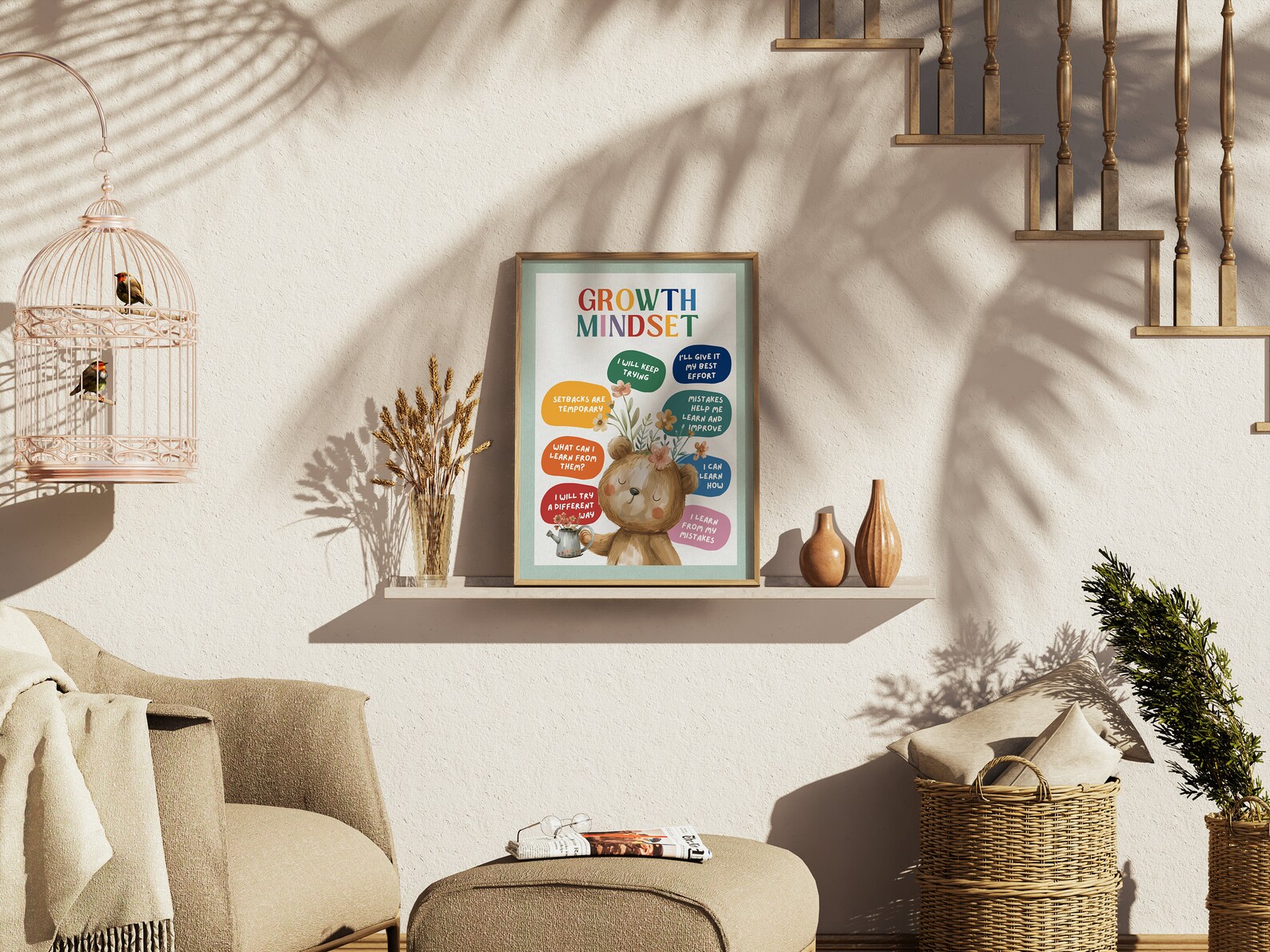 Growth Mindset Print, Calming Corner Poster, Mental Health Poster ...