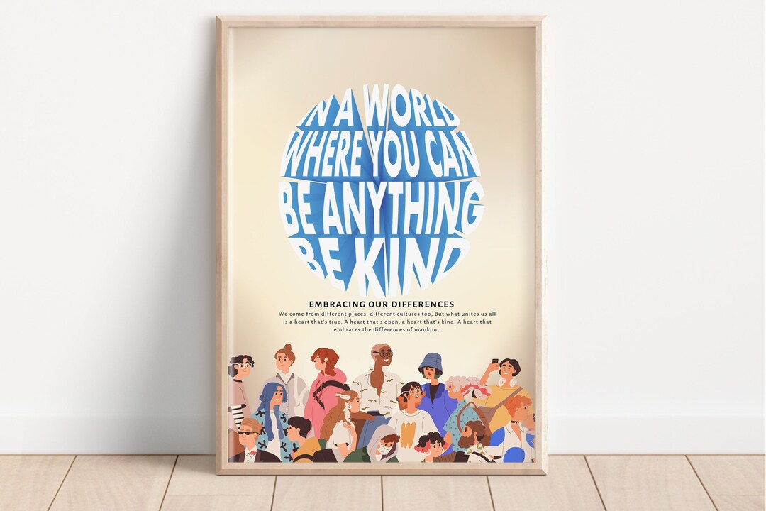 Kindness Poster Classroom, Be Kind, Diversity Poster, Diversity ...