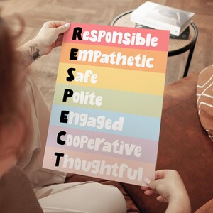 Respect Posters for Kids, Respect Print, Rainbow Classroom Decor ...