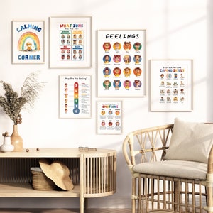 Calm Down Corner Posters Montessori Classroom Homeschool Decor Feelings ...