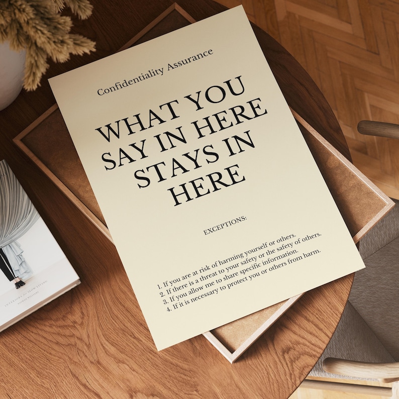 What You Say in Here Stays in Here Sign, Confidentiality Poster, School ...