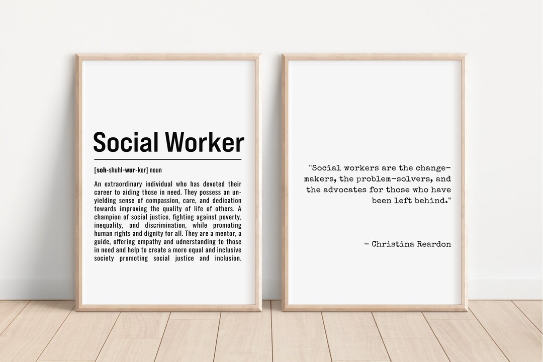 A Champion of Social Justice: Social Worker Definition Poster, Social ...
