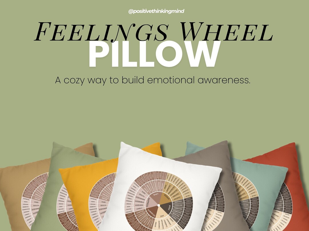 Emotion Wheel Pillow, Wheel of Emotions Pillow, Feelings Wheel Pillow ...