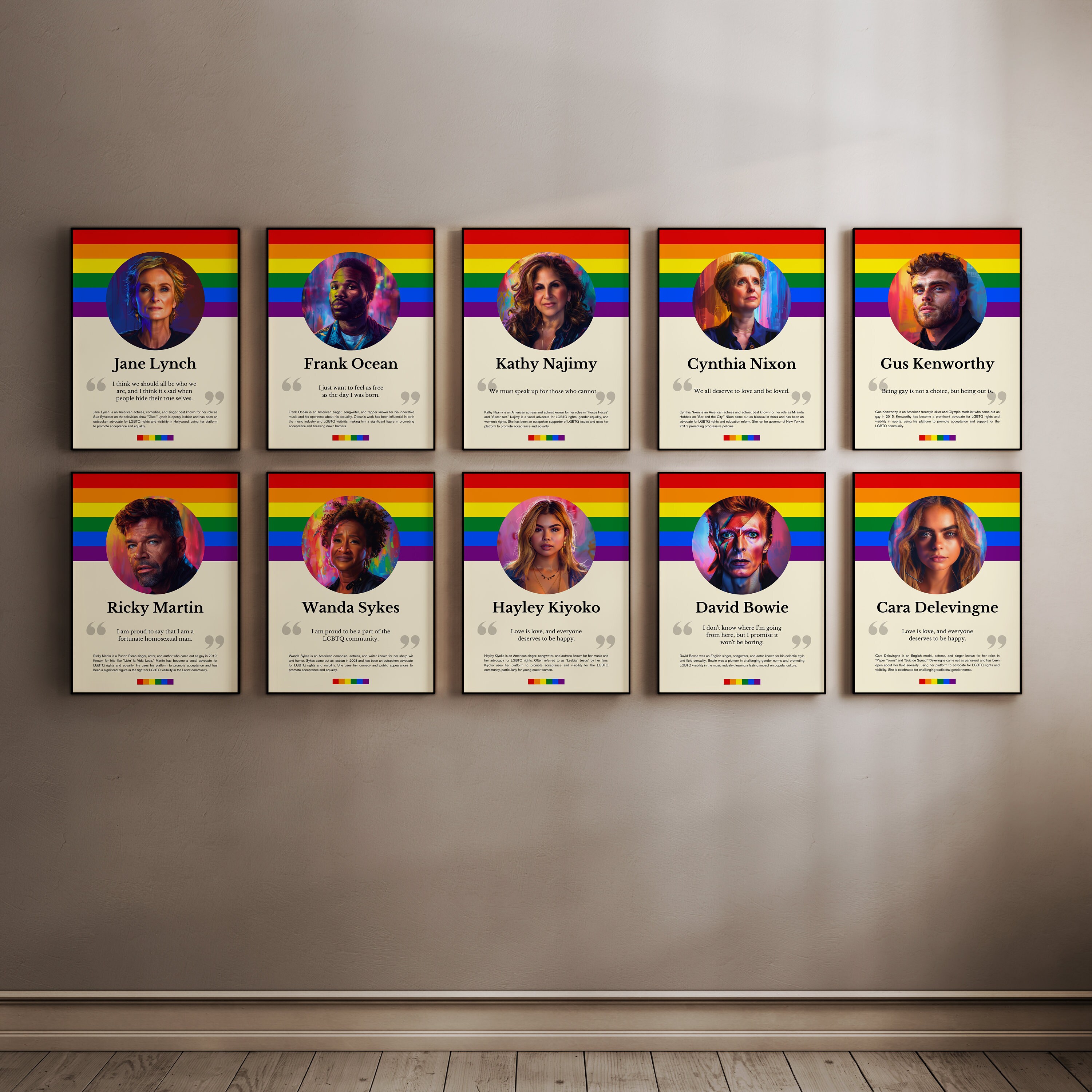 LGBT Bulletin Board Posters, Pride Month, 40 Pride Celebrity Icons, Gay ...