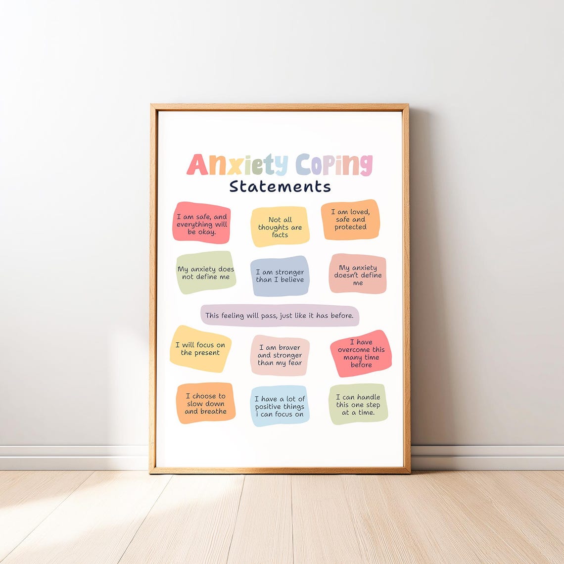 Anxiety Coping Statements Poster, Anxiety Affirmation, Grounding ...