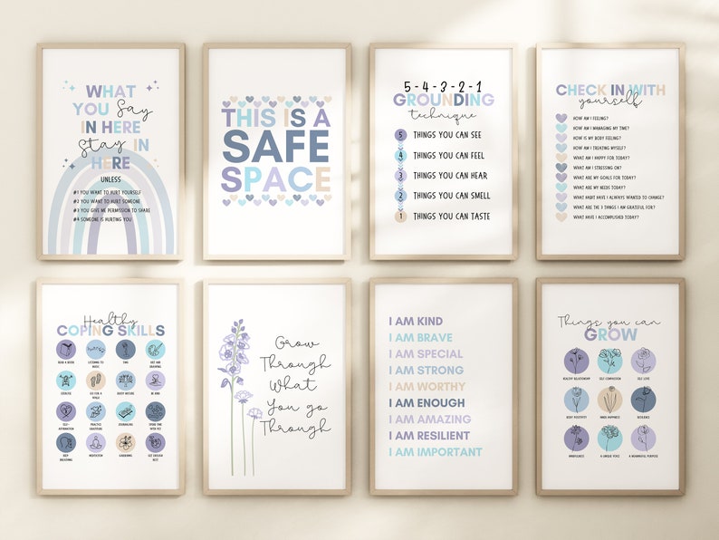 Mental Health Posters, School Counseling Posters, Therapist Office ...