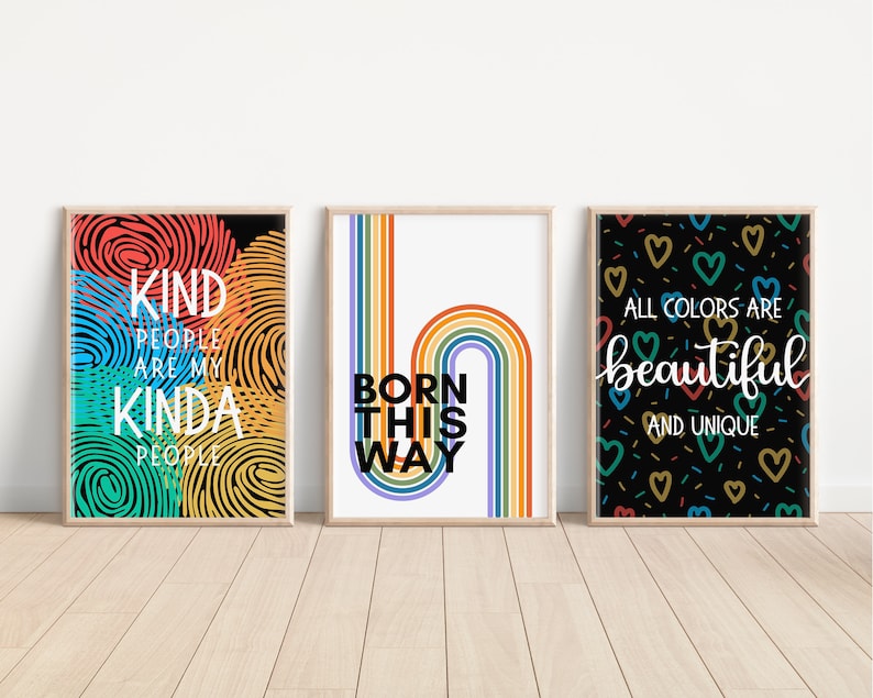 18 LGBTQ Prints, Diversity and Inclusion Posters, Safe Space Sign ...