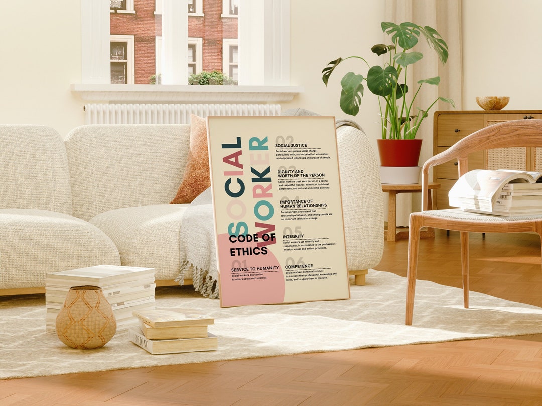 Social Worker Code of Ethics Prints, Social Work Values, NASW Code of ...