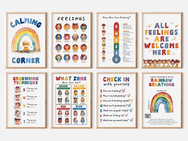 Calm Corner Posters, Calming Corner Posters, Homeschool Decor, Feelings ...