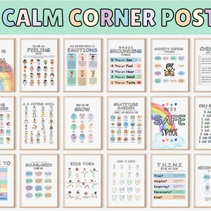 Calm Corner Posters, Calming Down Corner Printables, Kids Affirmation ...