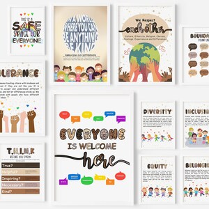 35 Diversity Poster Set, Inclusive Posters, Inclusive Classroom Poster ...