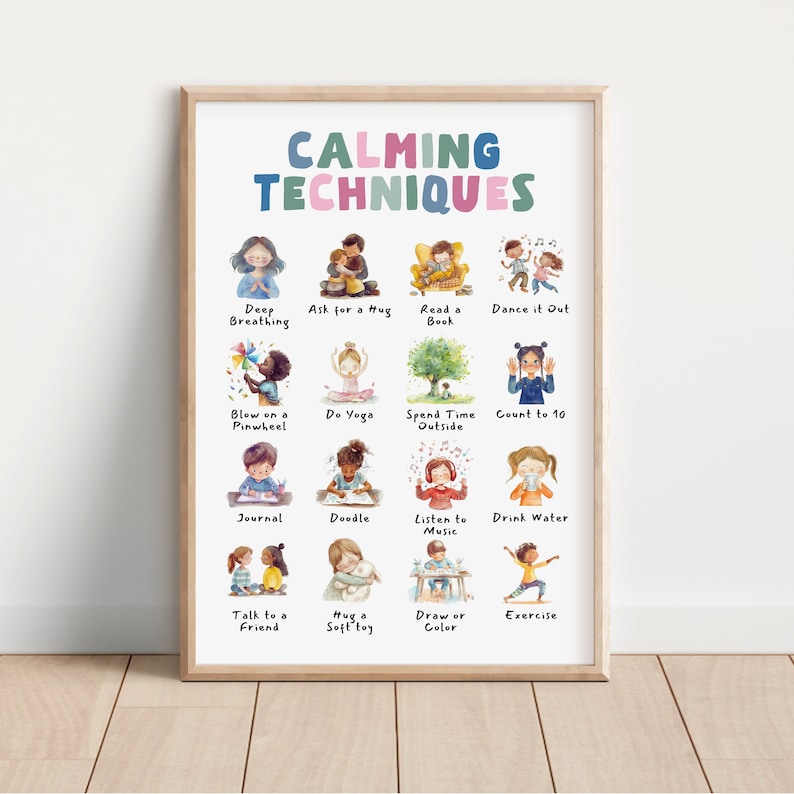 Calming Techniques Poster, Coping Skill Poster, Stress Management ...