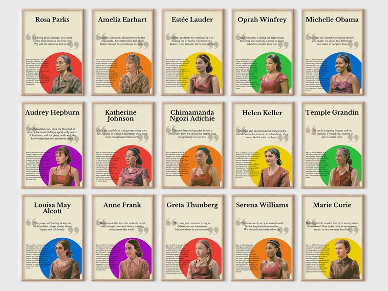 Women's History Month Bulletin Board, Famous Women Art Print, Women ...