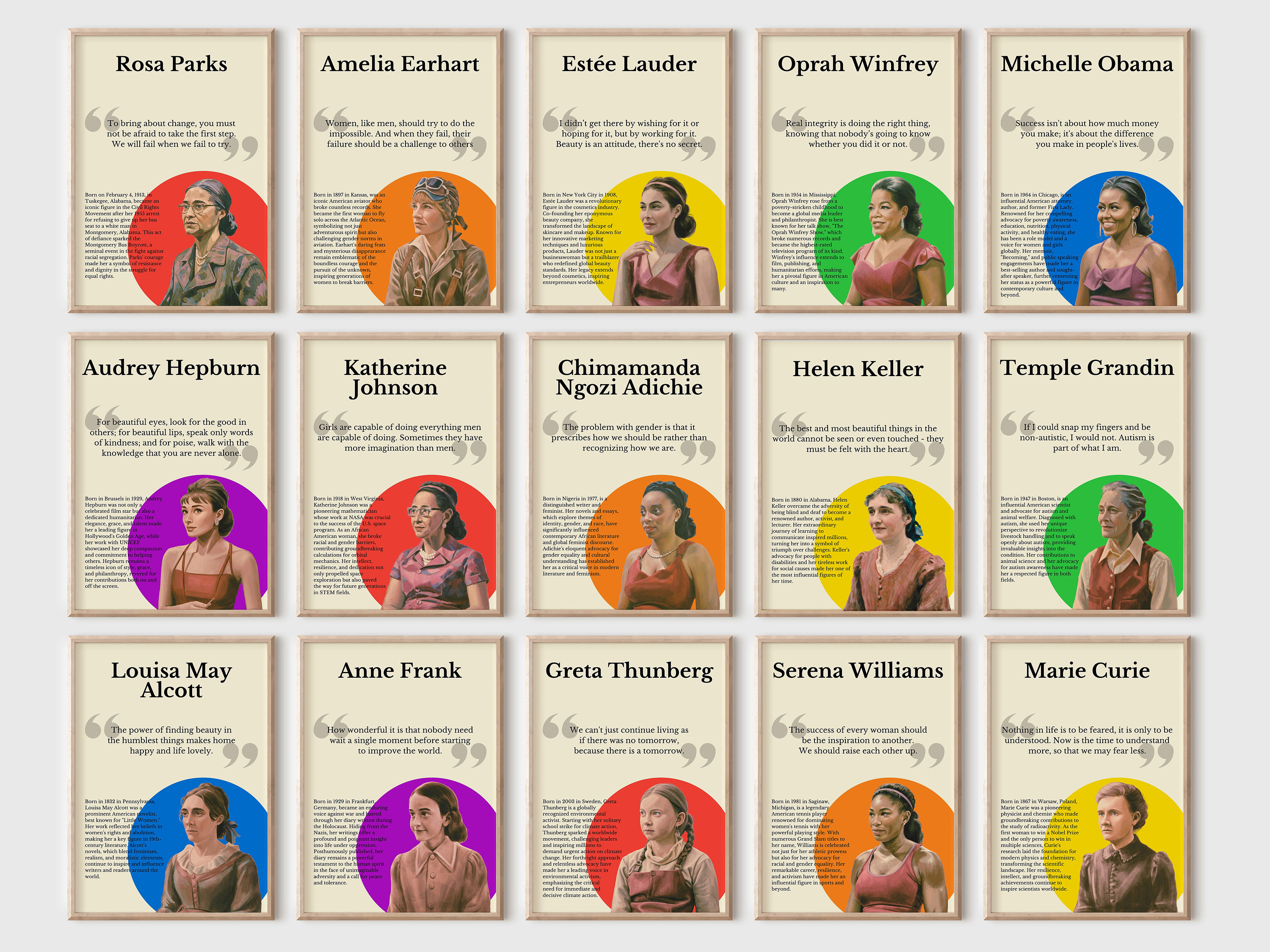 Women's History Month Bulletin Board, Famous Women Art Print, Women ...