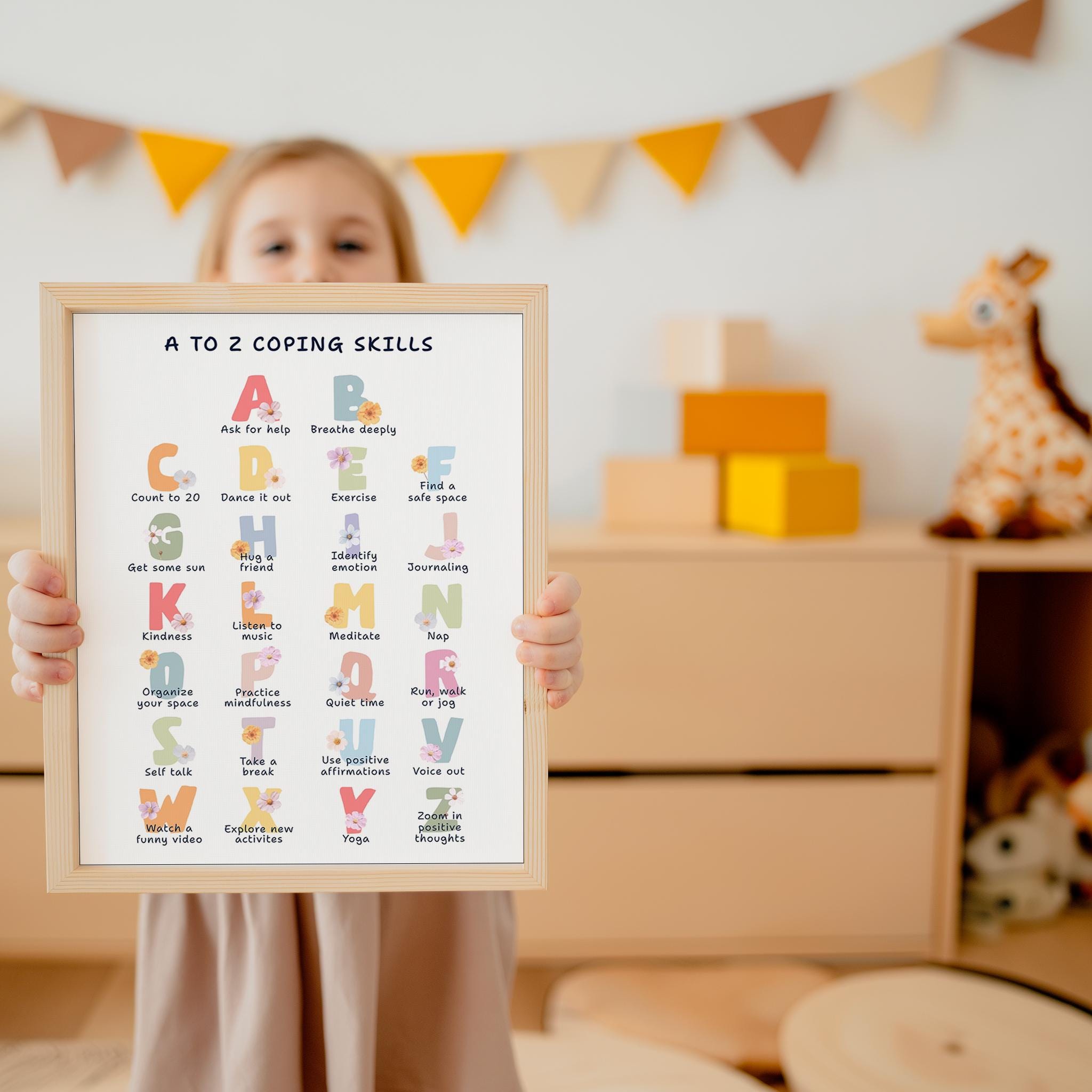Coping Skills Poster, Alphabet Poster Printable, ABC Chart, School ...